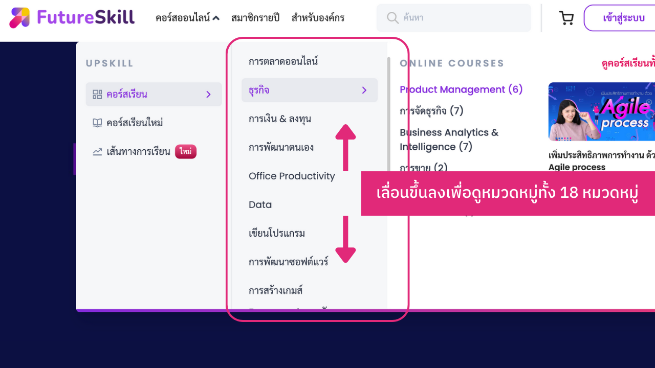 FutureSkill Product Updated : ปรับเมนูใหม่ให้ค้นหาคอร์สเรียนได้ง่ายขึ้น